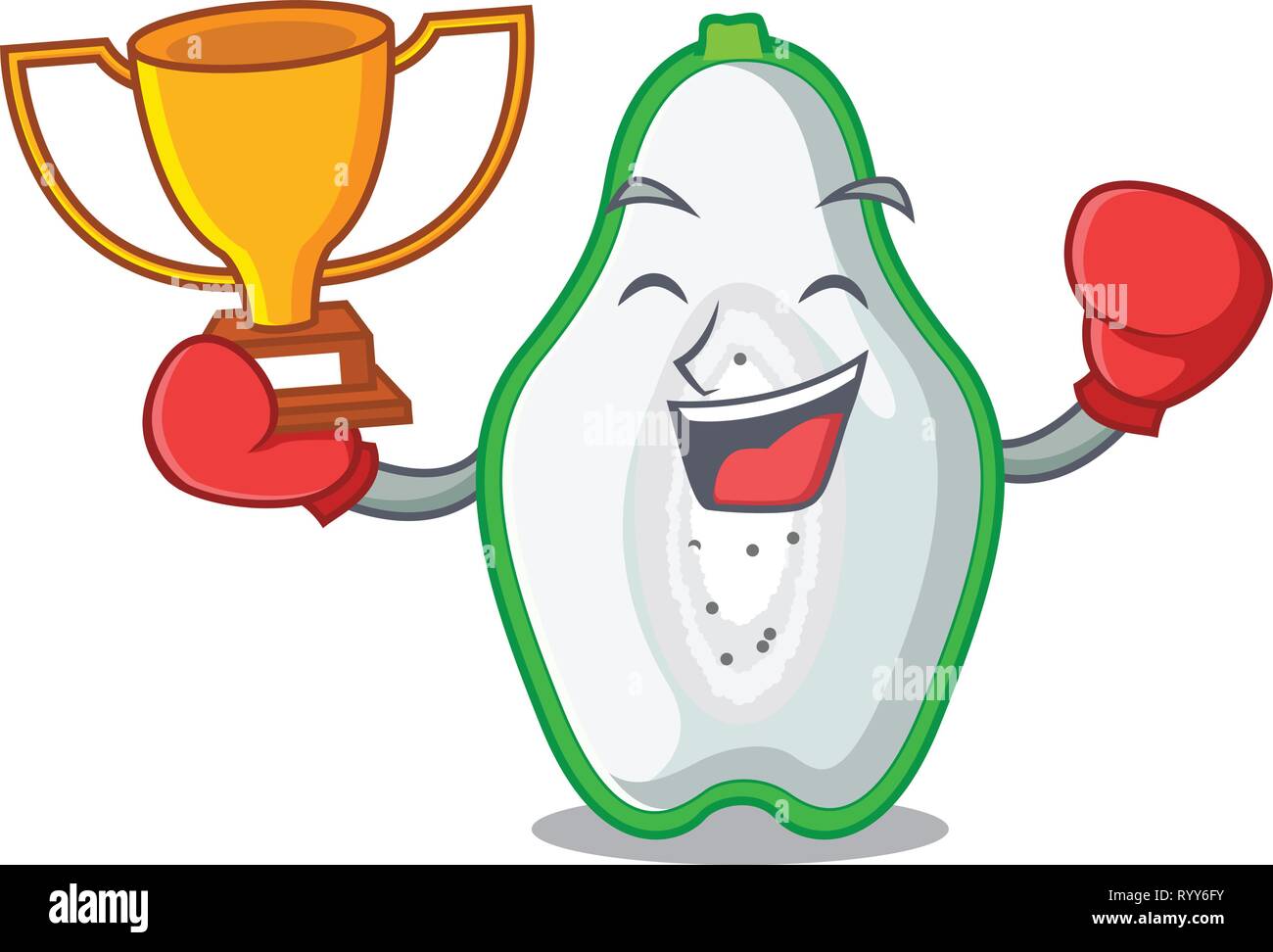 Boxing winner green papaya in the cartoon form Stock Vector Image & Art ...
