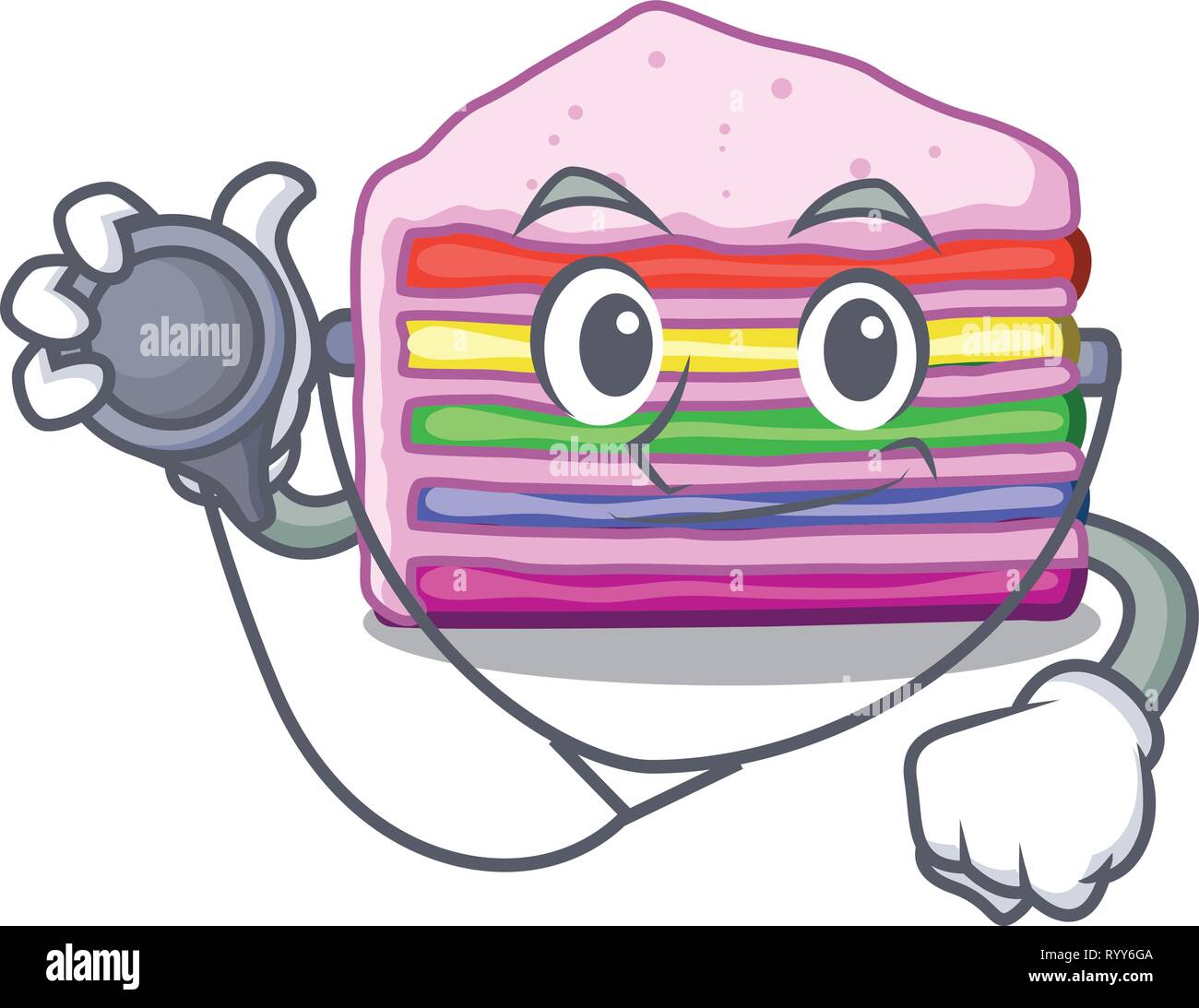 Doctor rainbow cake on plastic cartoon plate Stock Vector Image & Art ...