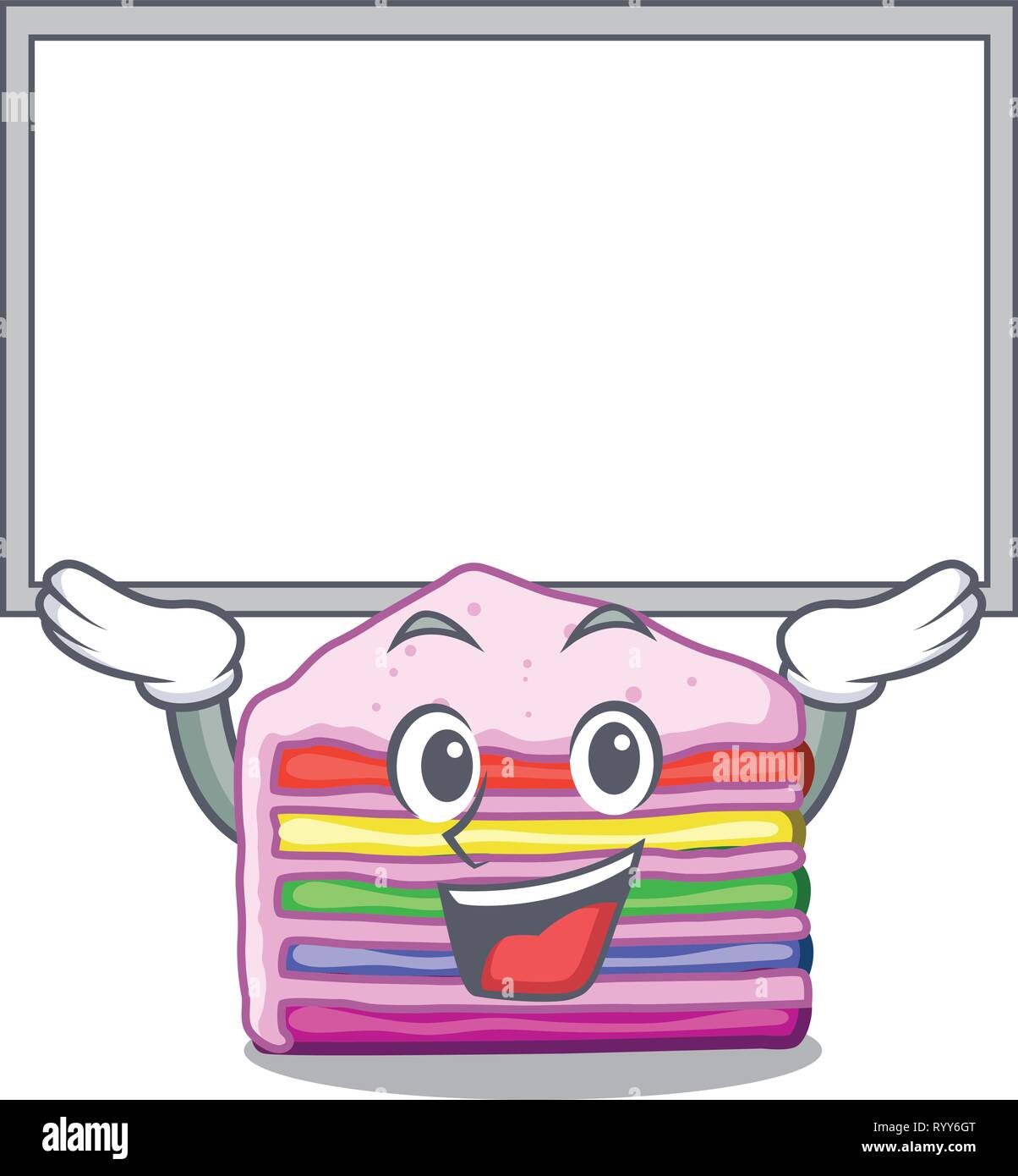 Up board rainbow cake on plastic cartoon plate Stock Vector Image & Art ...
