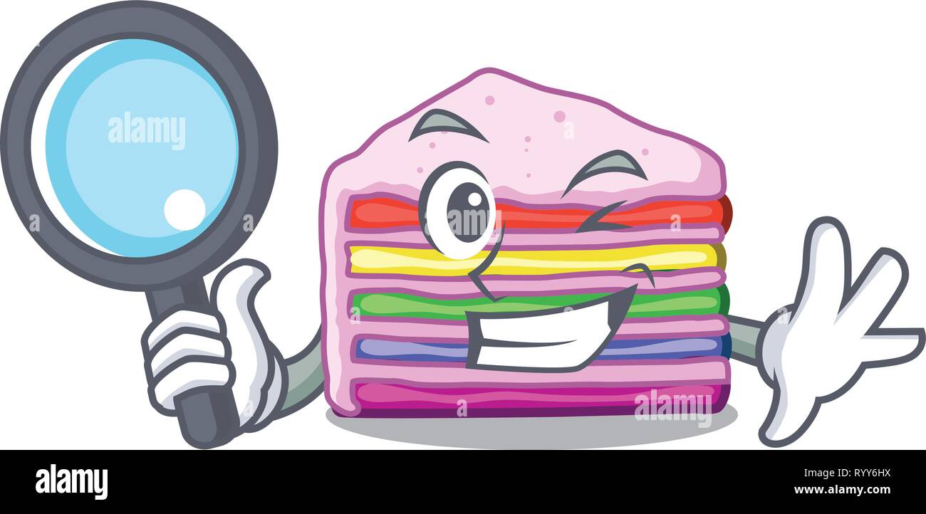 Detective rainbow cake isolated in the character Stock Vector Image ...