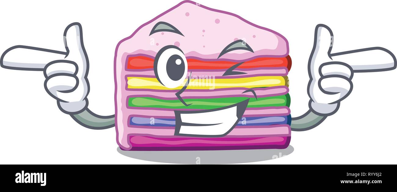 Wink rainbow cake isolated in the character Stock Vector Image & Art ...