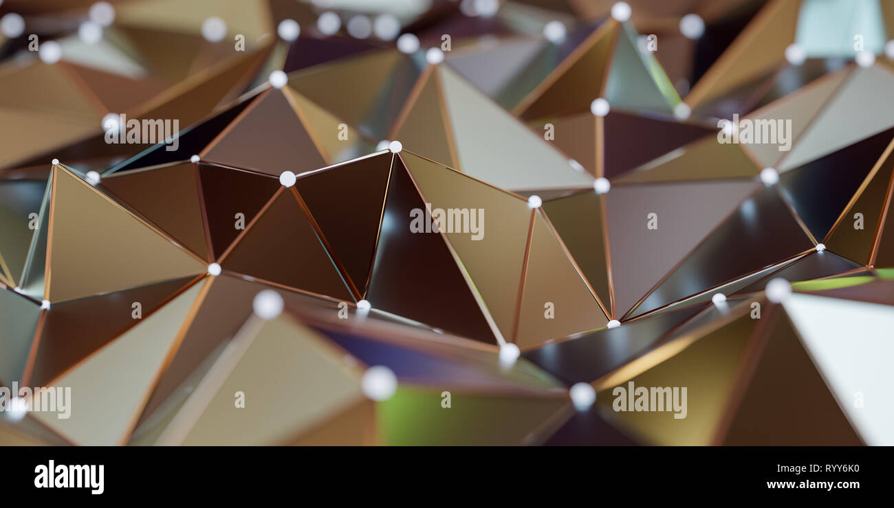 View of a Abstract connection structure with connecting dots and lines - 3d rendering Stock ...