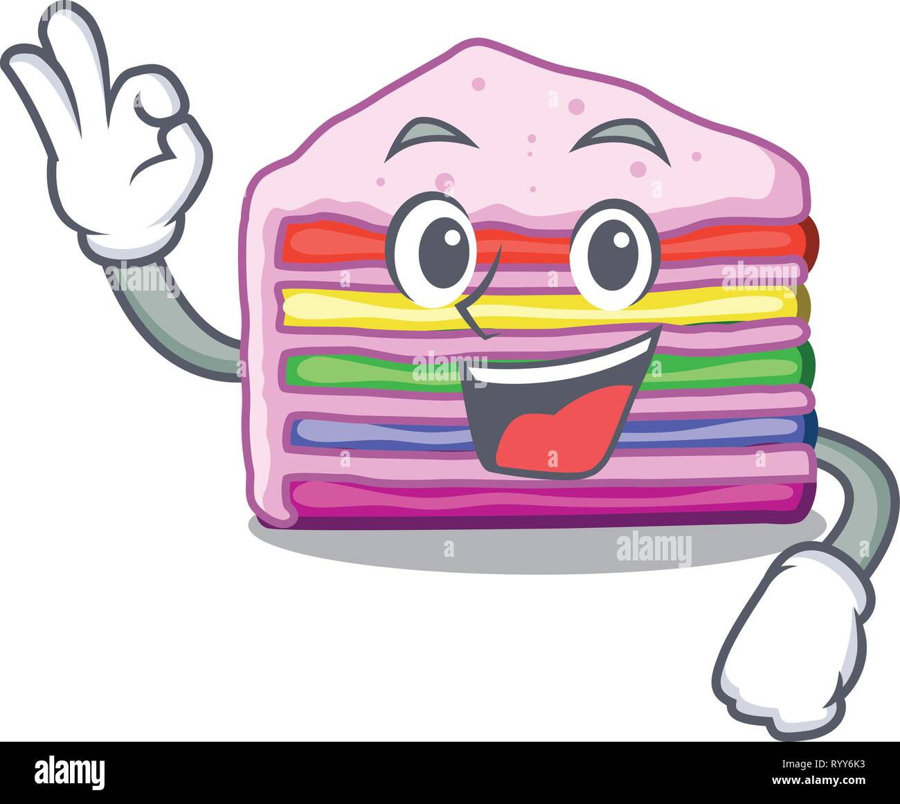 Okay rainbow cake isolated in the character Stock Vector Image & Art ...