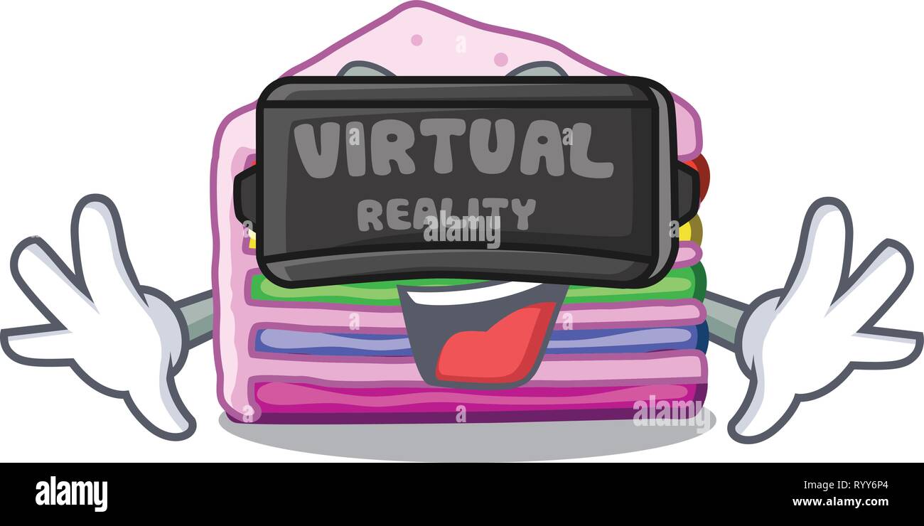 Virtual reality rainbow cake in the cartoon shape Stock Vector Image ...