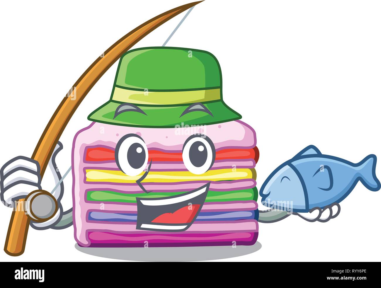 Fishing rainbow cake in the cartoon shape Stock Vector Image & Art - Alamy