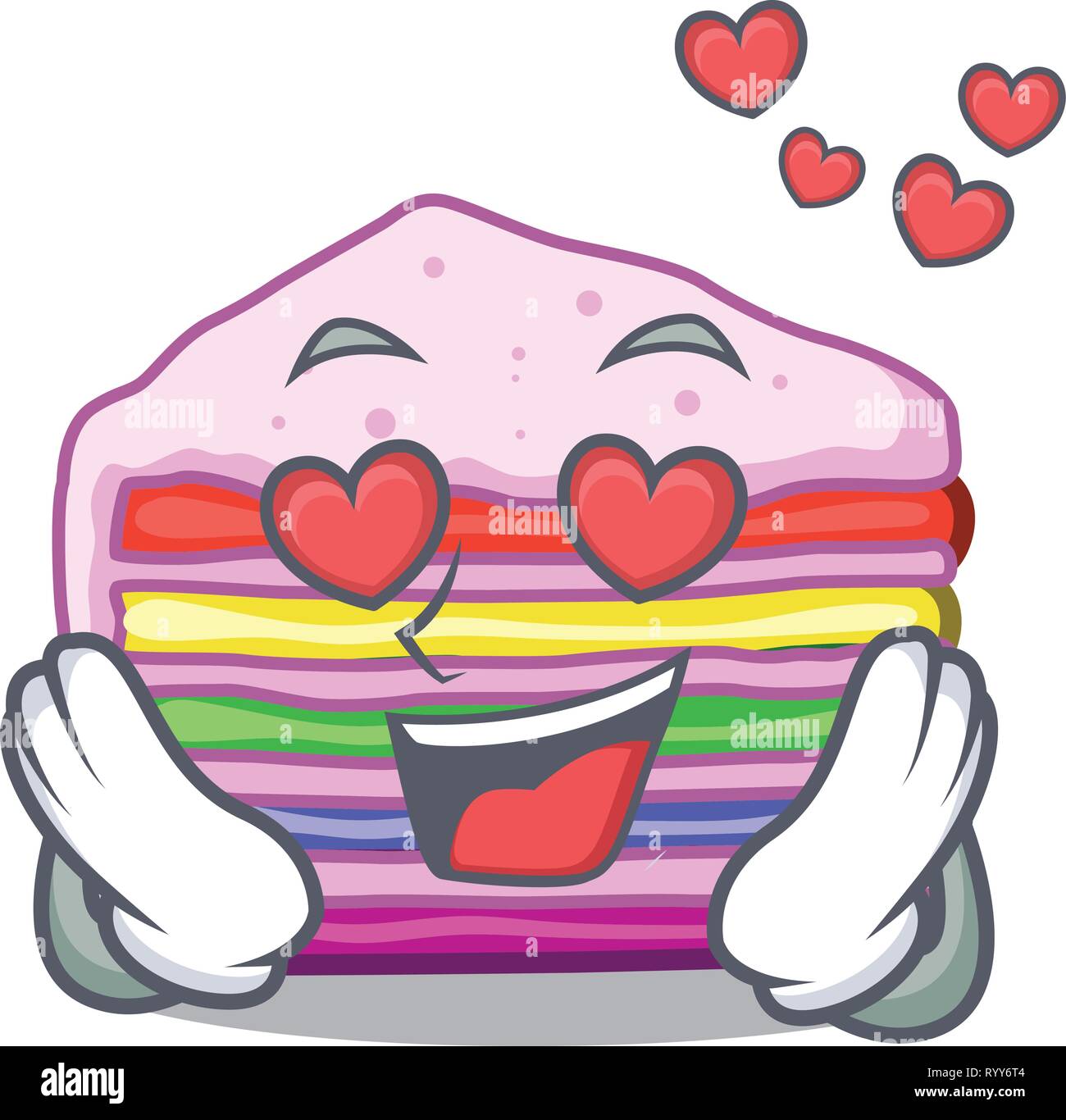 In love rainbow cake in the cartoon shape Stock Vector Image & Art - Alamy