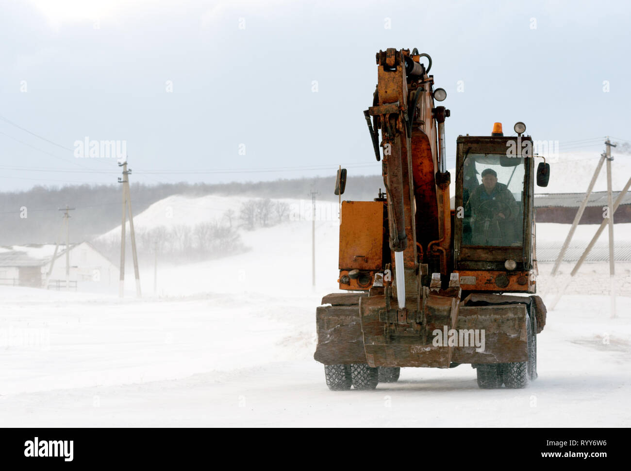 Heavy equipment moves snow hi-res stock photography and images - Alamy