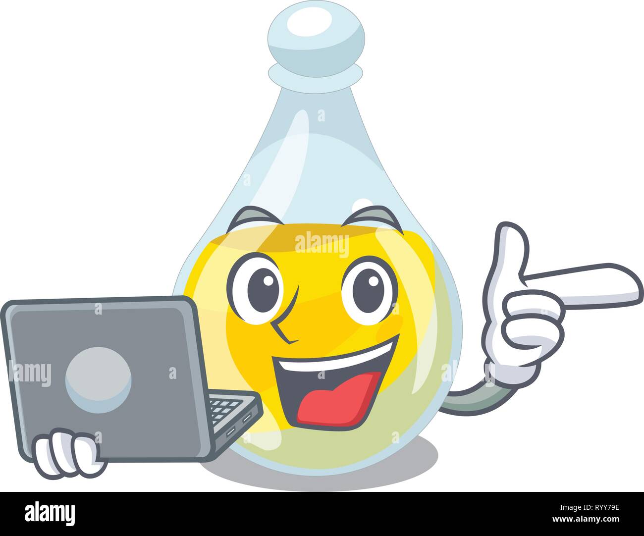 With laptop sesame oil in a cartoon bottle Stock Vector Image & Art - Alamy