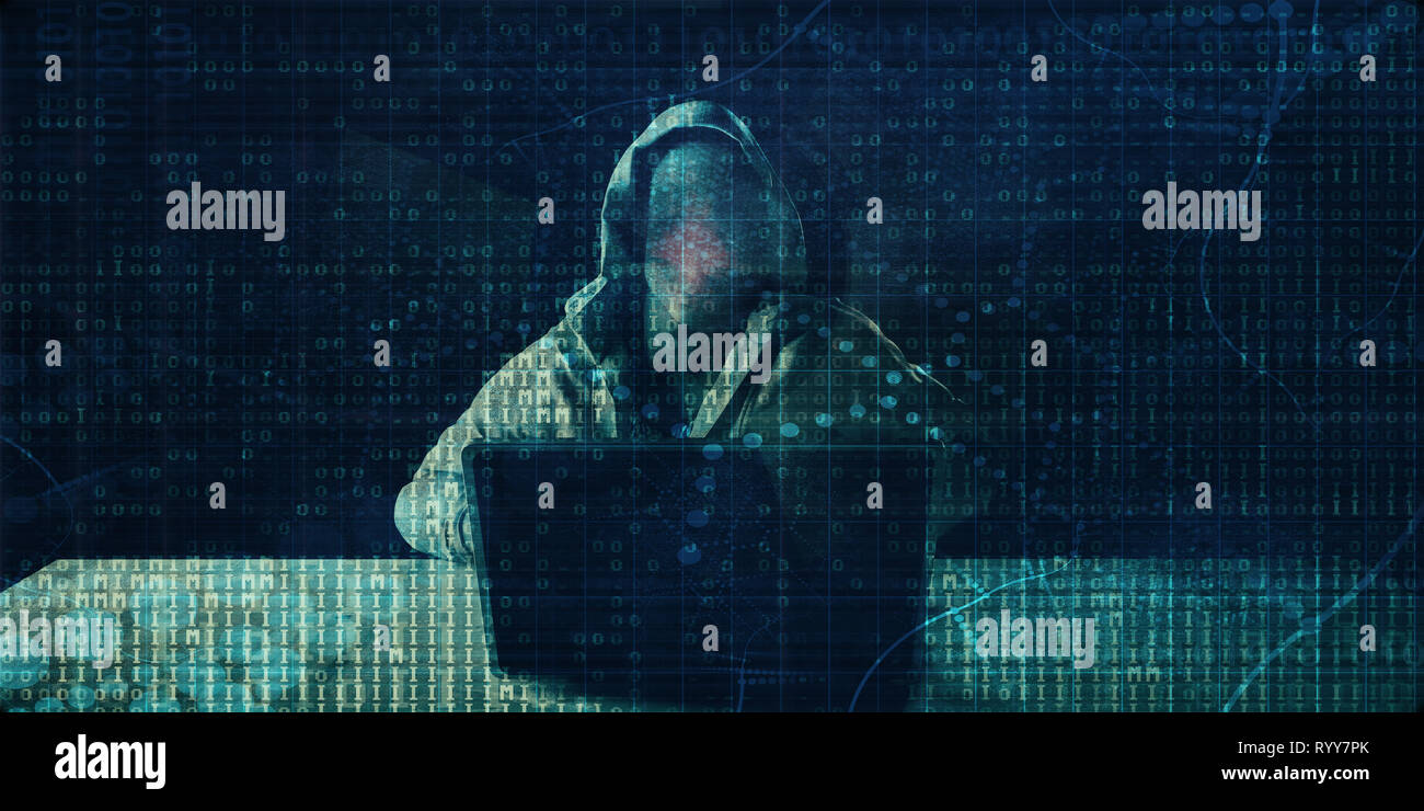 Hacker in Front of Computer Laptop Security Technology Stock Photo - Alamy