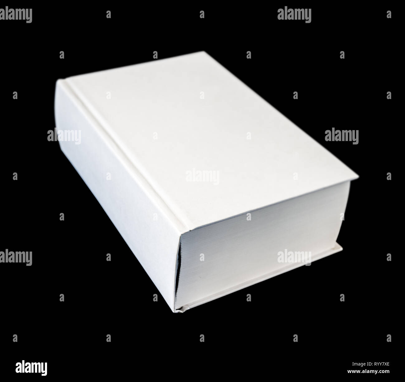 Closed blank dictionary, book mockup, isolated on black. Top view Stock ...