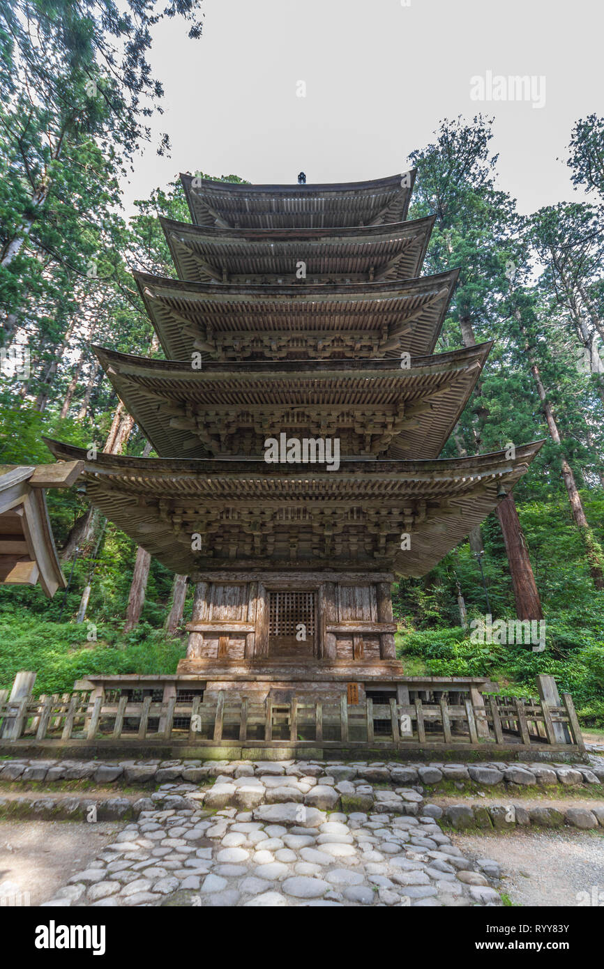 Five Store Pagoda at Mount Haguro, One of the three sacred mountains of ...