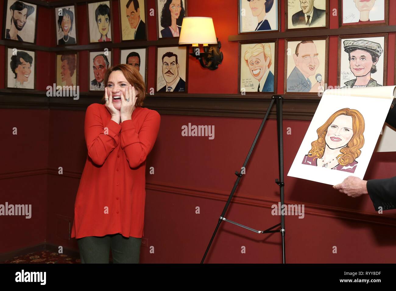 Tony award nominee Jennifer Laura Thompson receives her portrait at ...