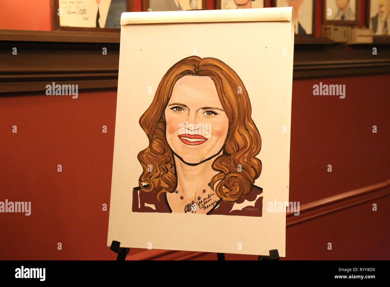 Tony award nominee Jennifer Laura Thompson receives her portrait at ...