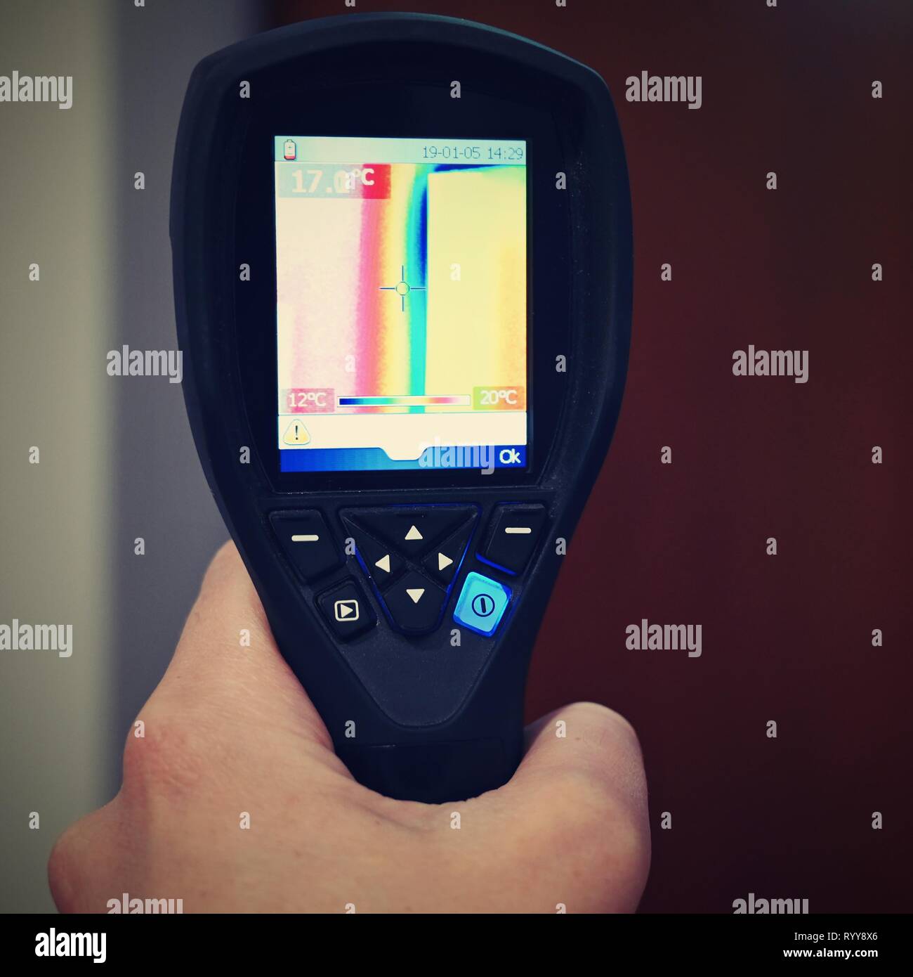 Hand thermal imaging camera to check temperature Stock Photo - Alamy