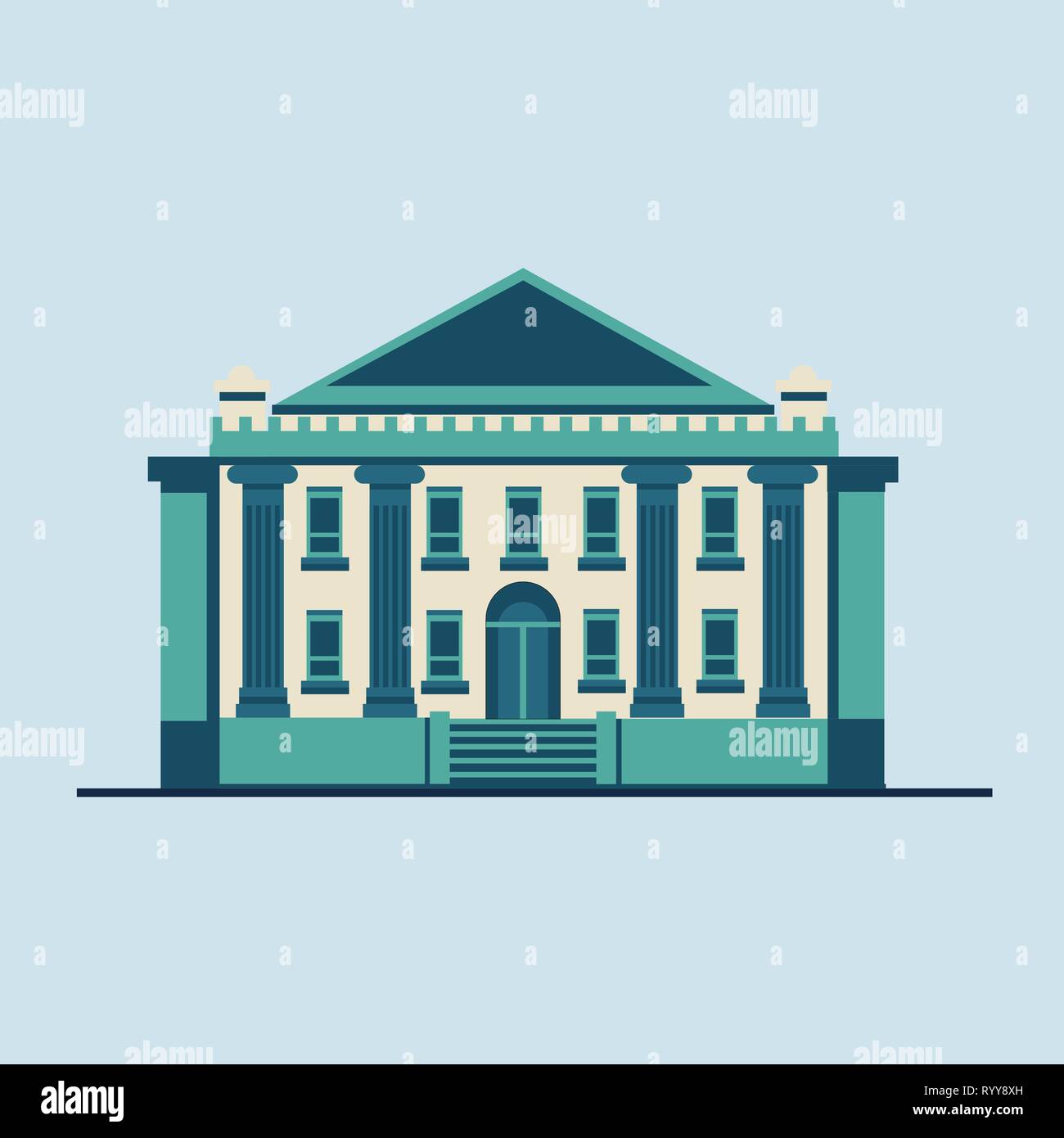 Bank building facade, university or government institution ...