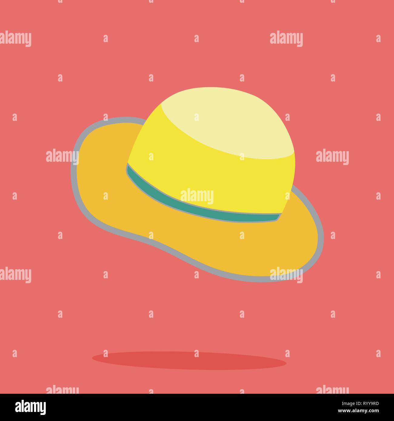Flat hat fashion design vector with red background Stock Vector Image ...