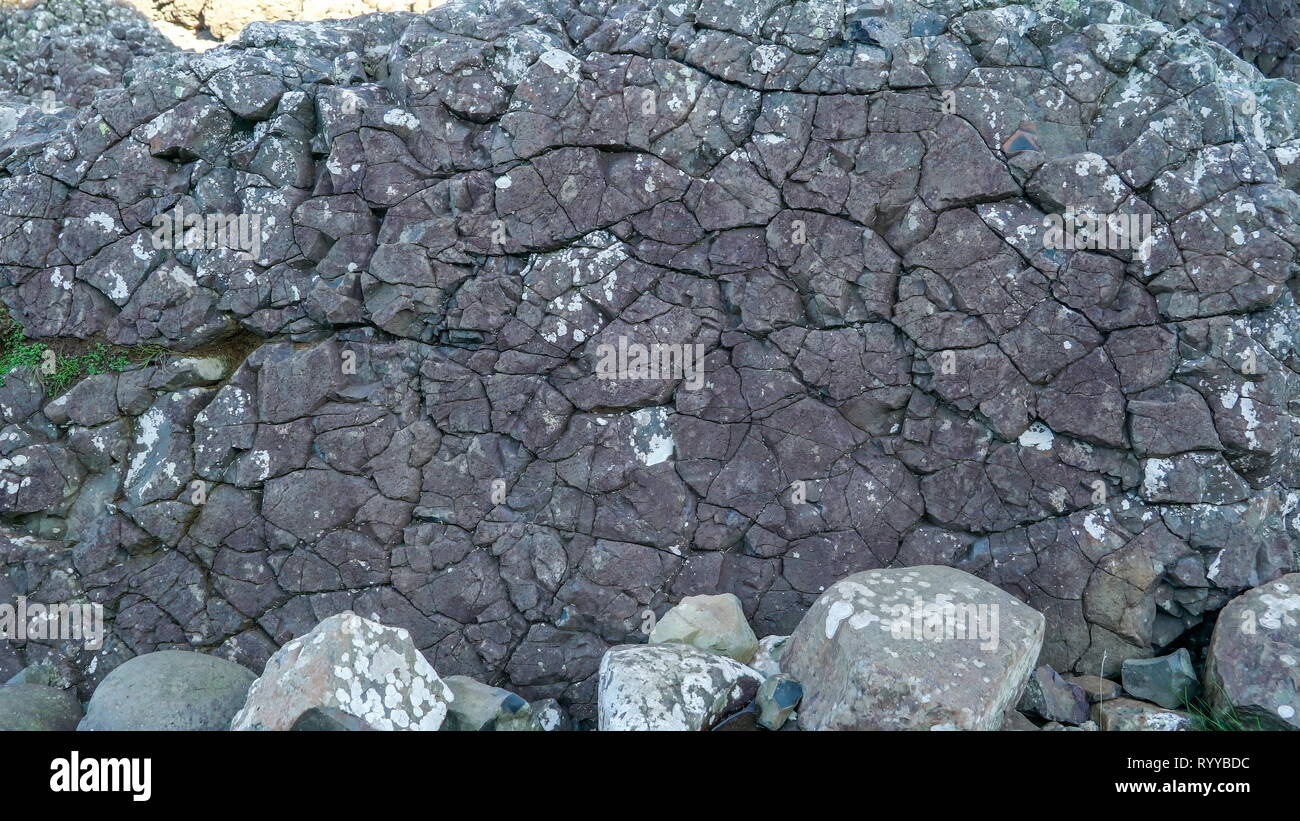 The basalt rock formations in Giants Causeway these rocks are believed ...