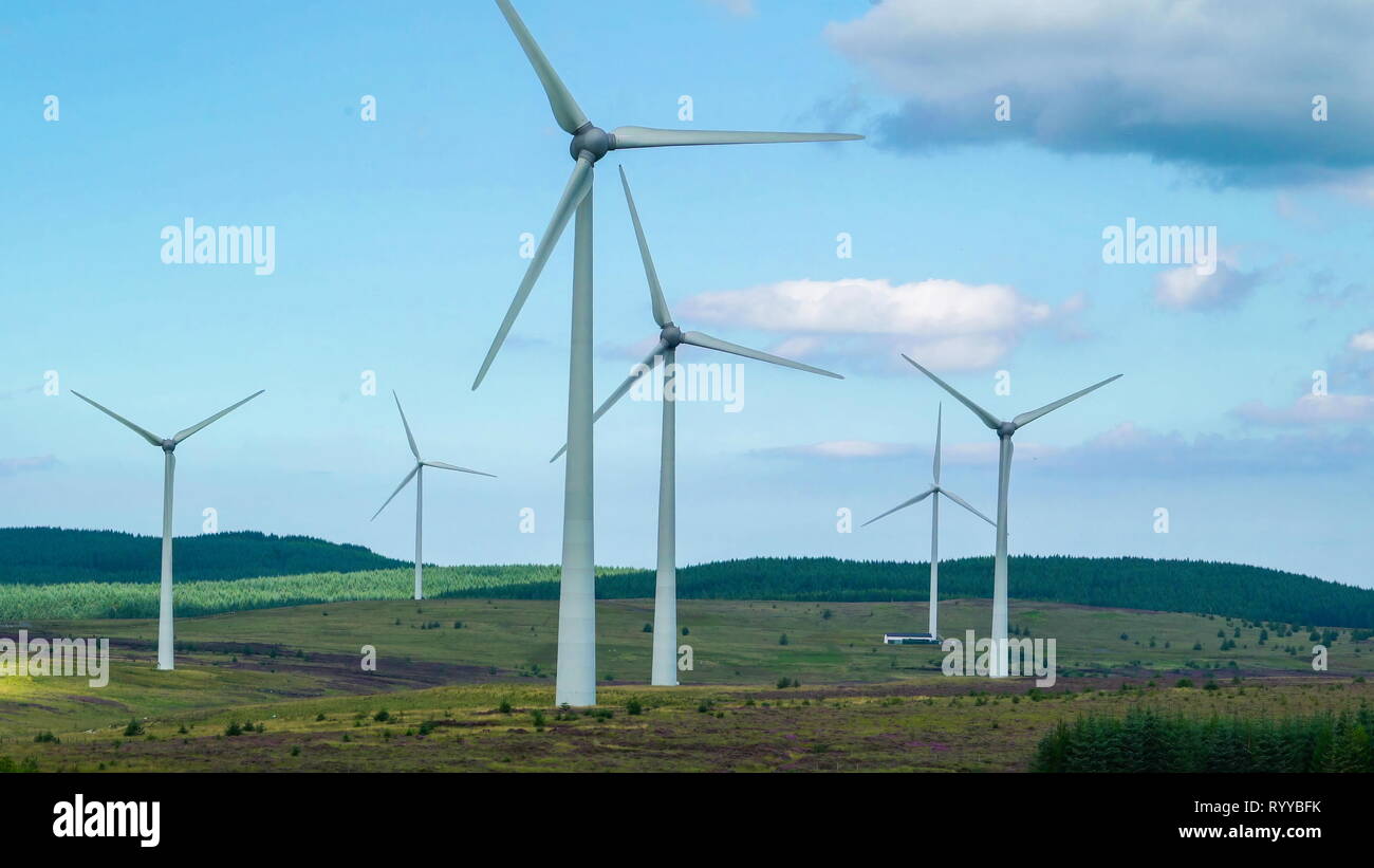 The big windmills turning around in the area along with the turning ...