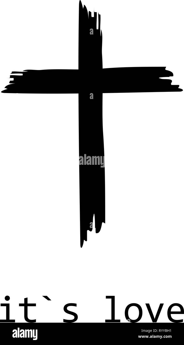 Cross with text it's love on white background Stock Vector Image & Art ...