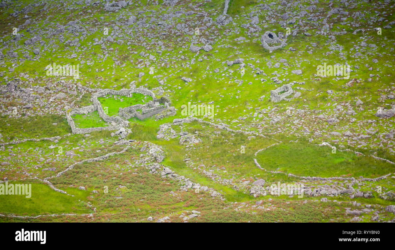 The small rock formations on the mountain seen from the Skyroad route ...