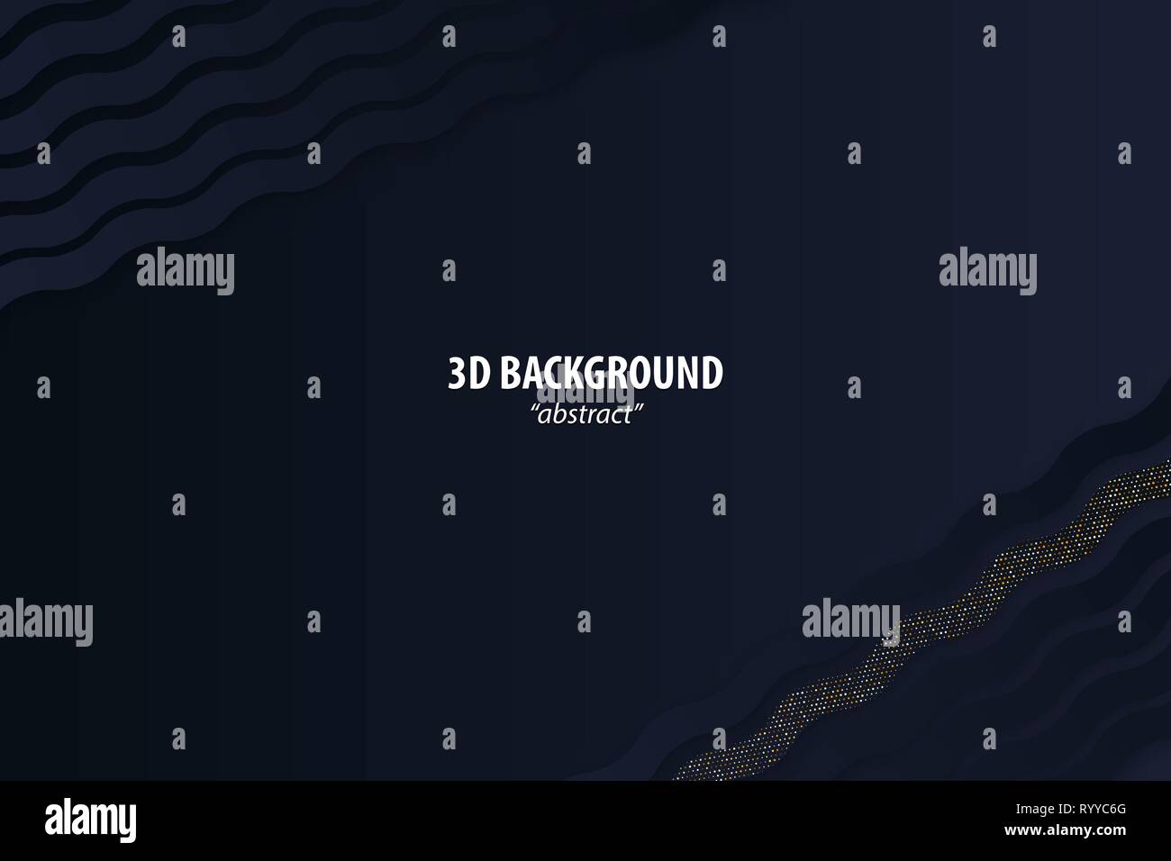 Dark black geometric background 3d paper cut Stock Vector Image & Art ...