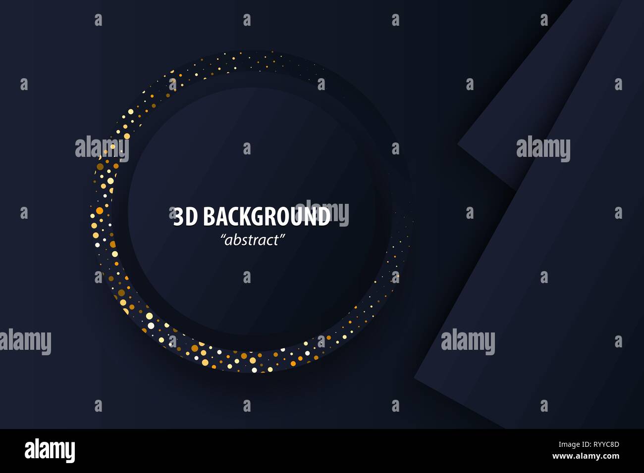 Dark black geometric background 3d paper cut Stock Vector Image & Art ...