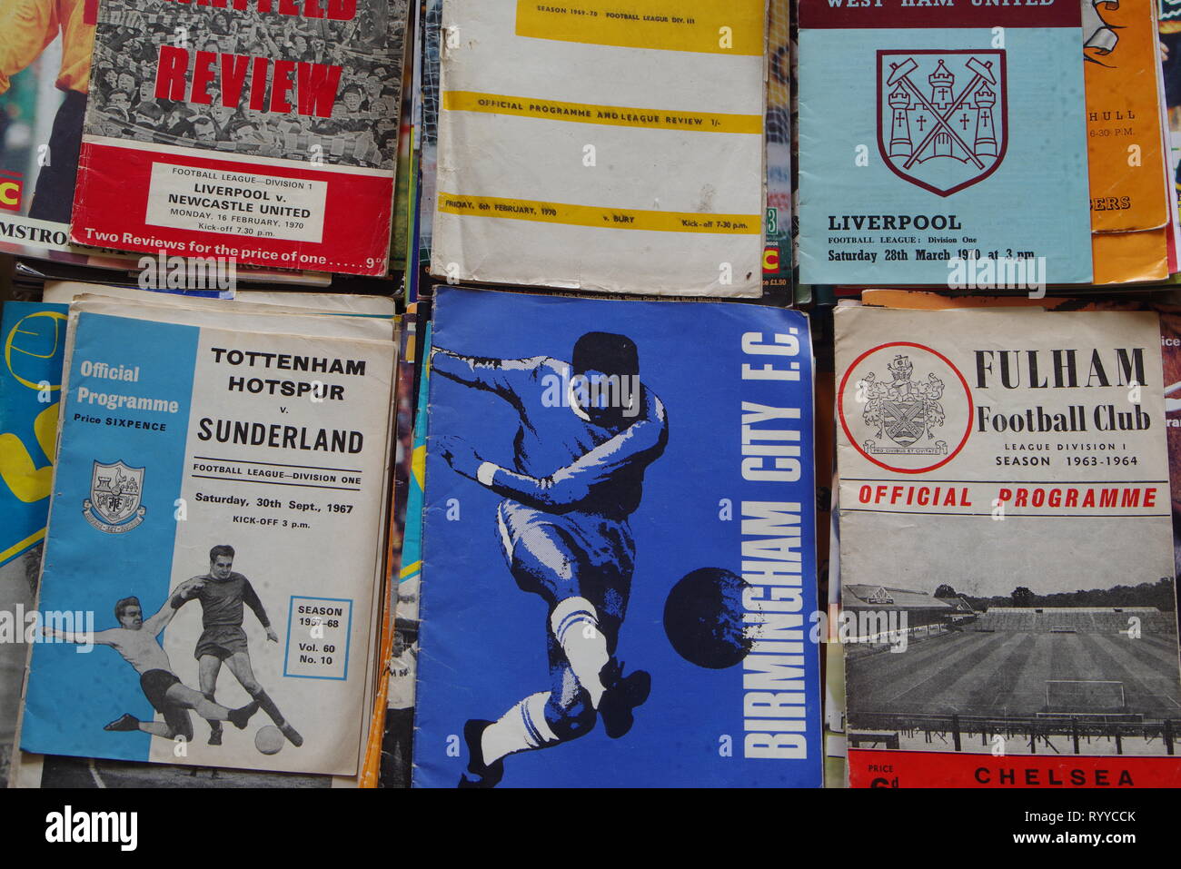 football programme collection Stock Photo - Alamy