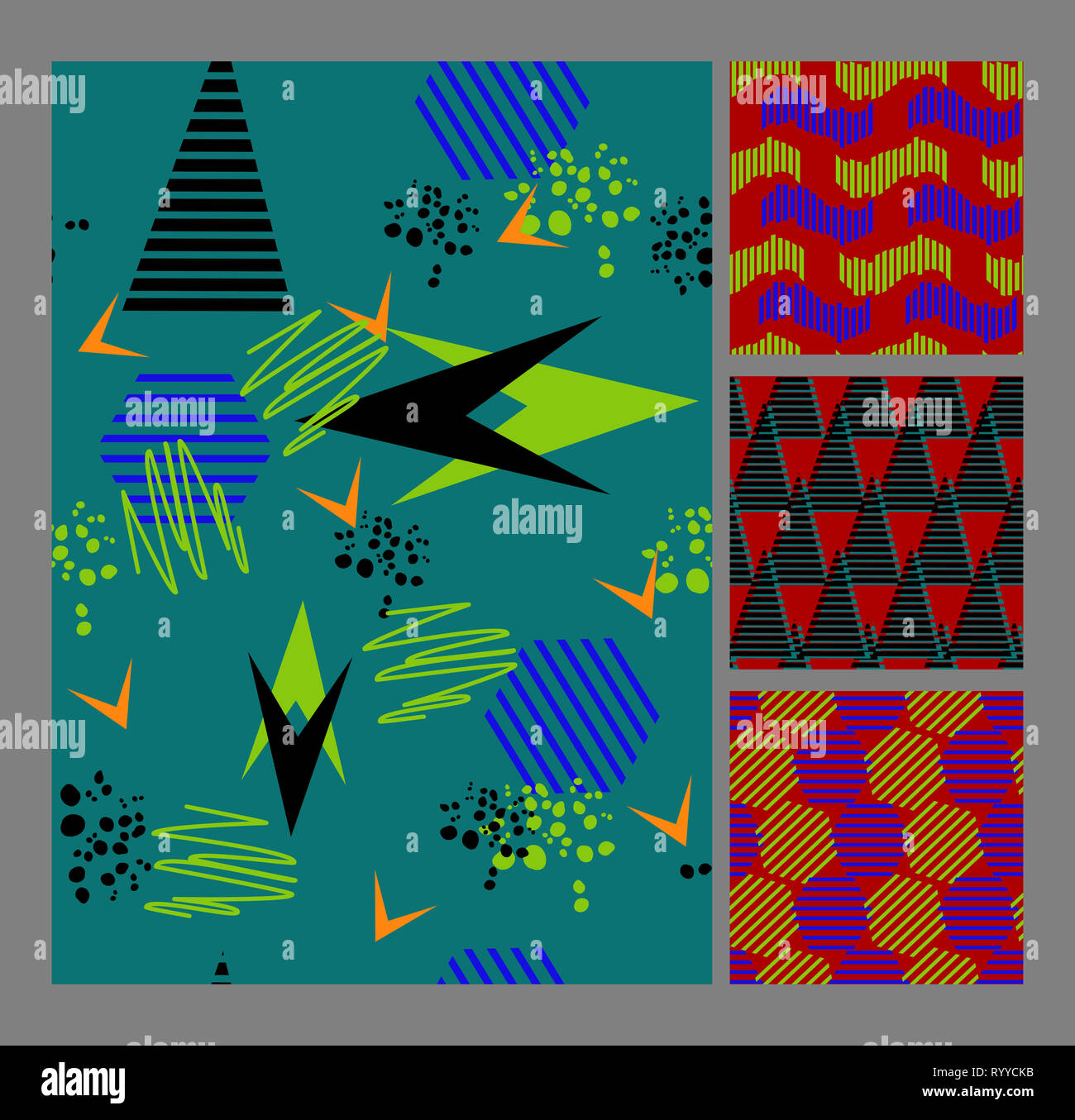 Retro vintage 80s memphis fashion hi-res stock photography and images ...