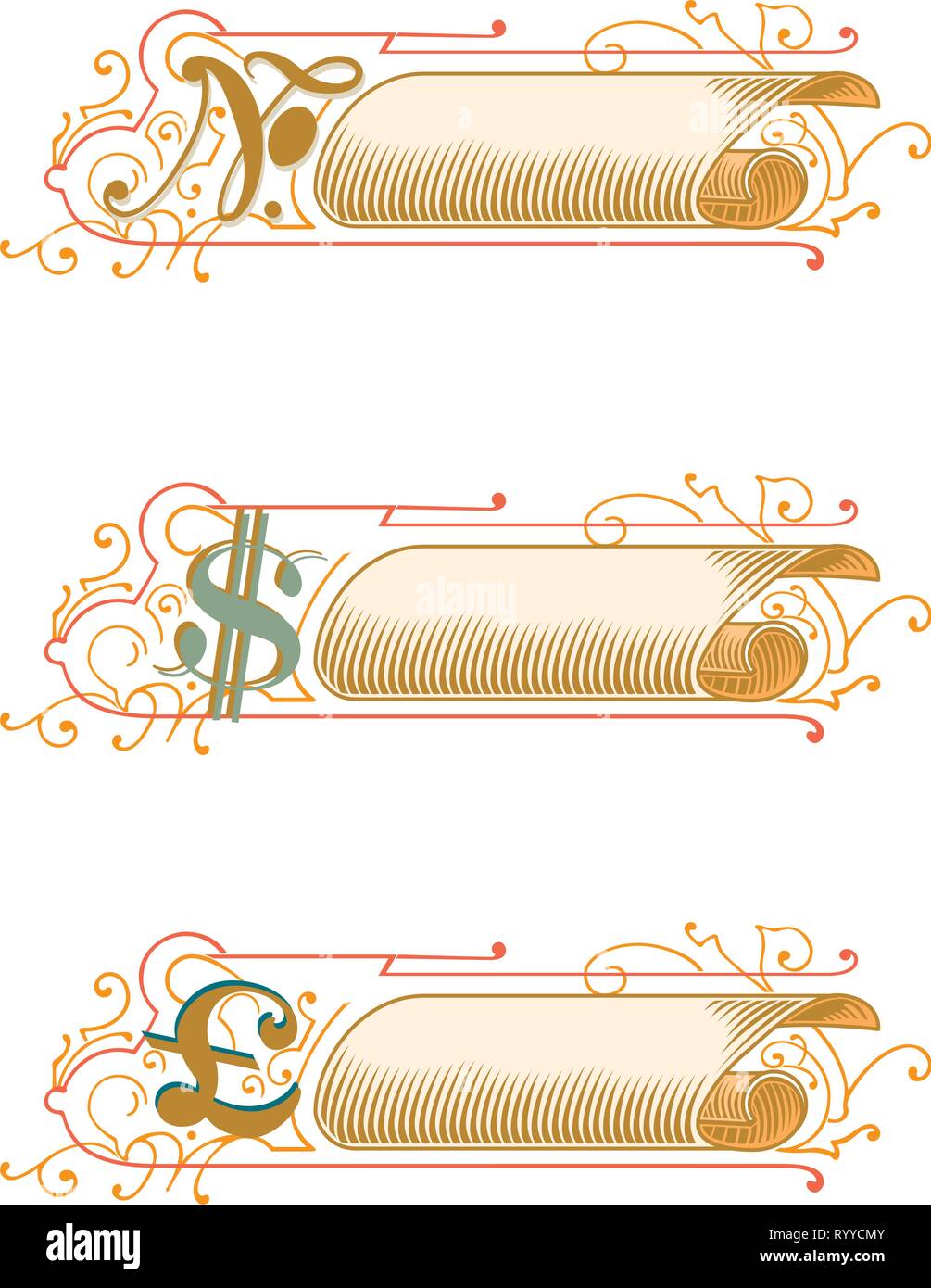 Vector - baroque frames and decorative elements - vintage banner with ...