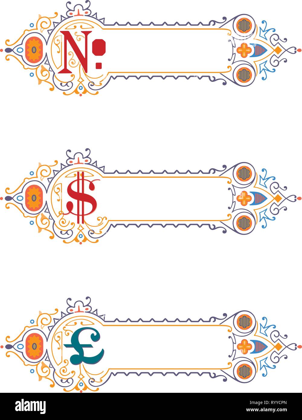 Vector - baroque frames and decorative elements - vintage banner with ...