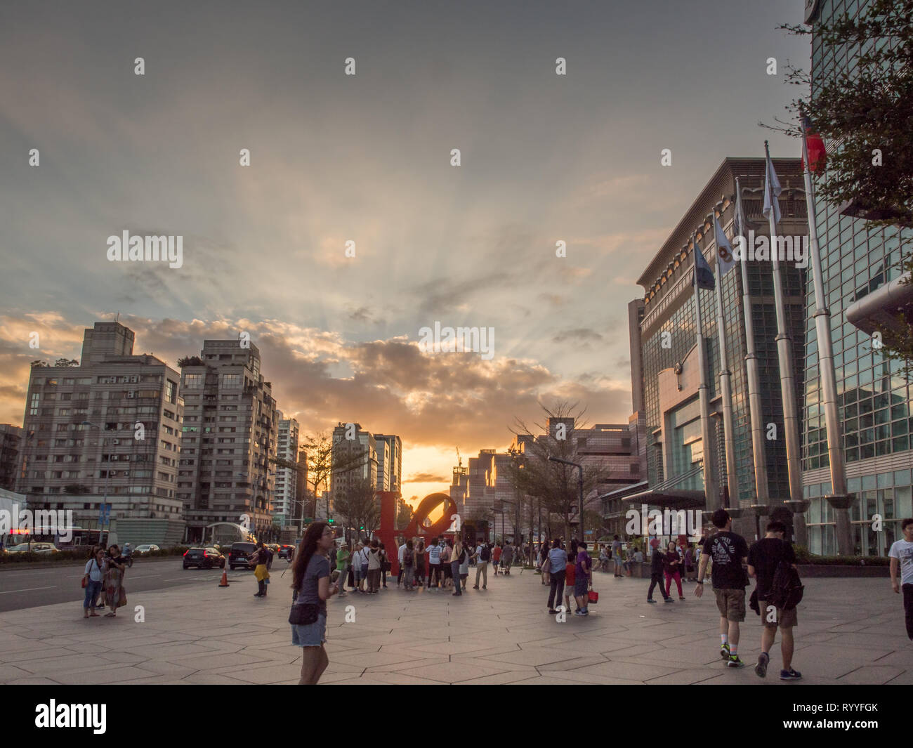 Taipei, Taiwan - October 02, 2016: View of Taipei street during the ...