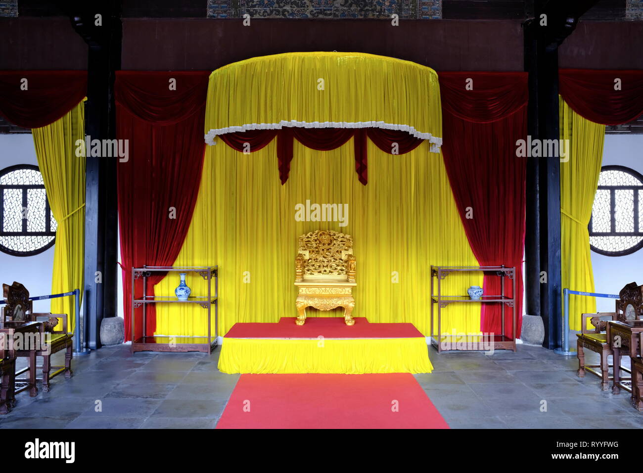 The throne in the great hall (Taiping Military Conference Hall) in ...
