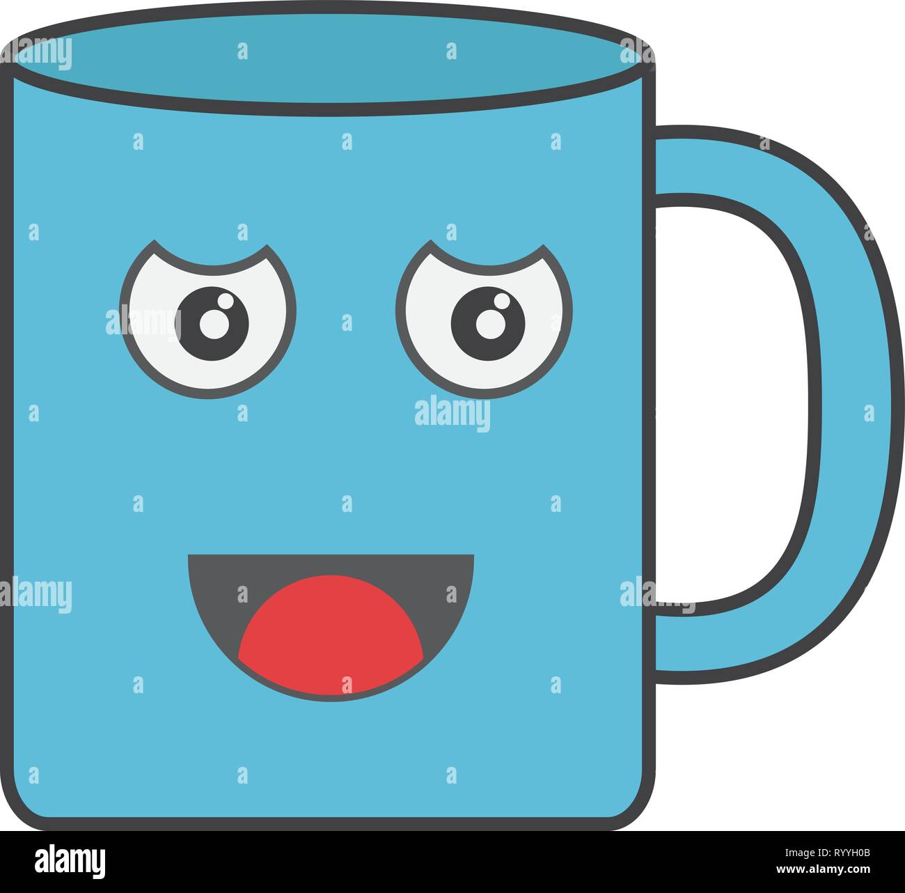 vector illustration of a blue cartoon glass Stock Vector Image & Art ...