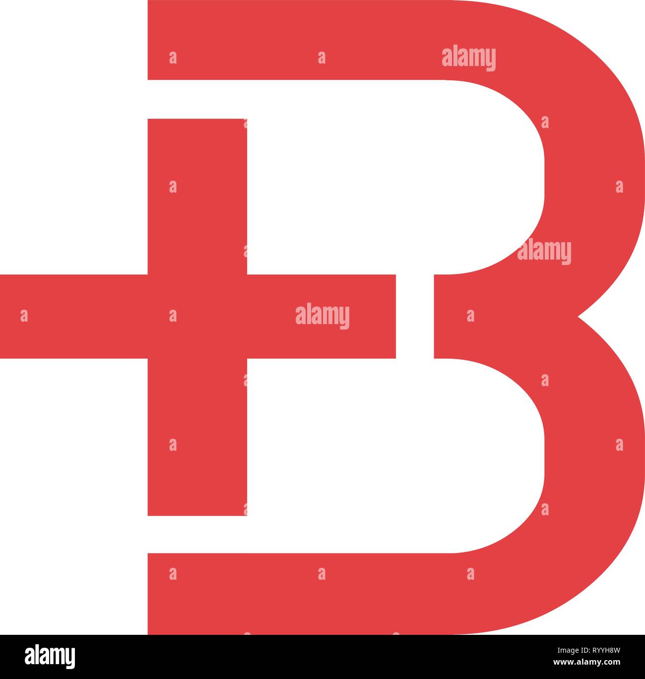 vector illustration letter b plus logo icon Stock Vector Image & Art ...