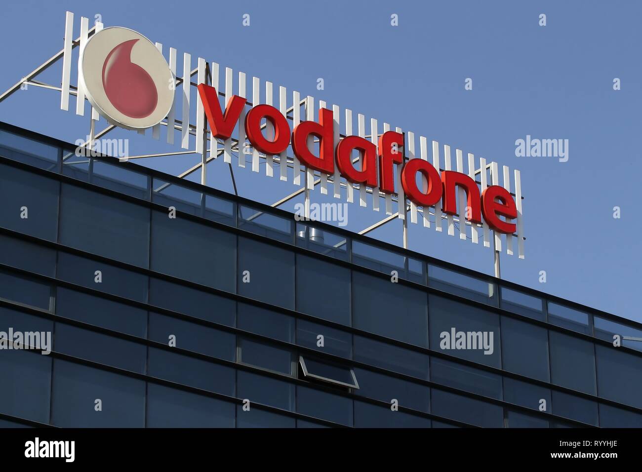 Bucharest, Romania - October 17, 2018: A logo of Vodafone, British ...