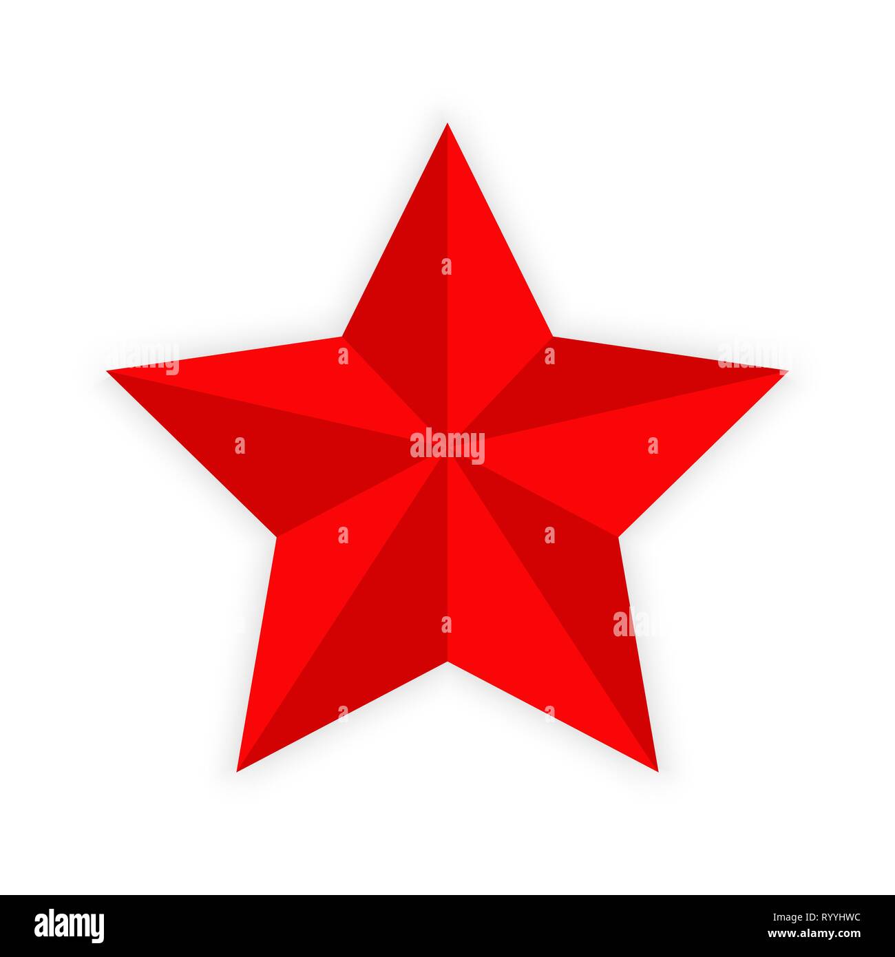 Red five-pointed star, white background, color image Stock Vector Image ...