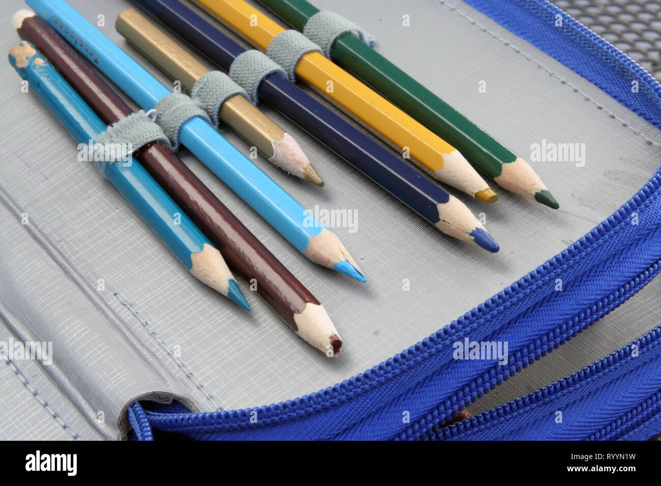 Colorful crayons in a pencil box. Crayons in various colors Stock Photo ...