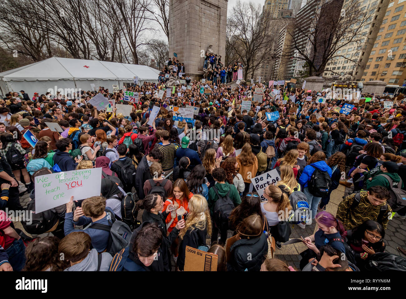 New York, United States. 15th Mar, 2019. Climate Strike at Columbus ...