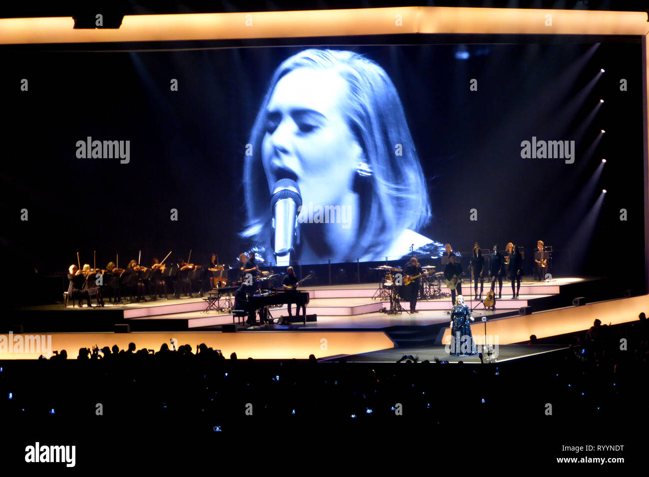 LOS ANGELES, CA - AUGUST 5: Singer Adele performs in concert on August ...