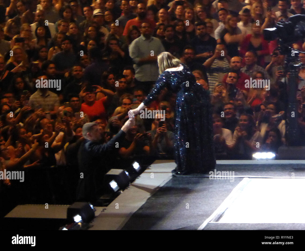 LOS ANGELES, CA - AUGUST 5: Singer Adele performs in concert on August ...