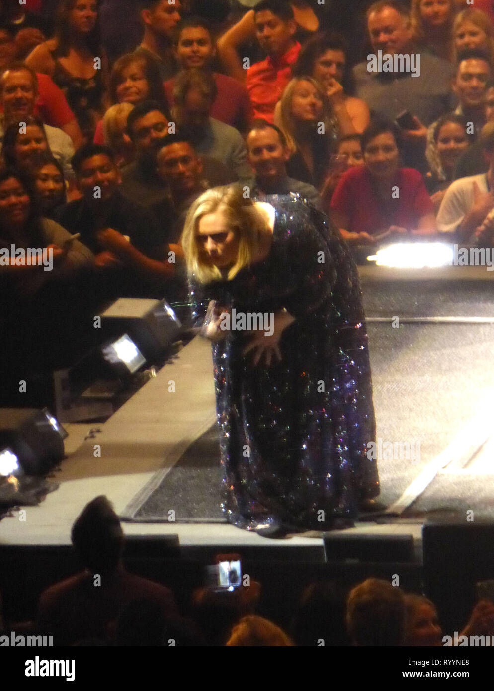 LOS ANGELES, CA - AUGUST 5: Singer Adele performs in concert on August ...
