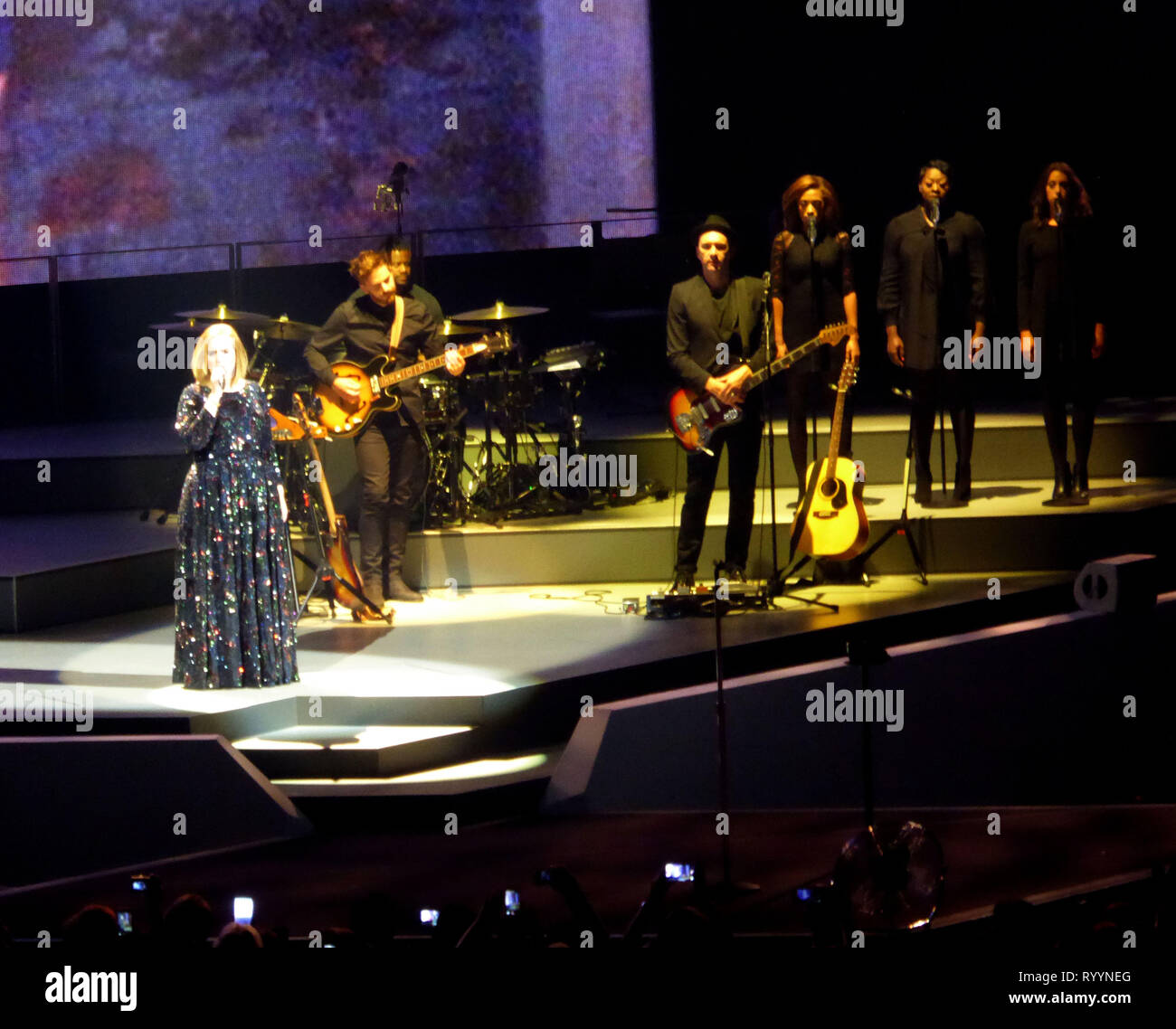 LOS ANGELES, CA - AUGUST 5: Singer Adele performs in concert on August ...