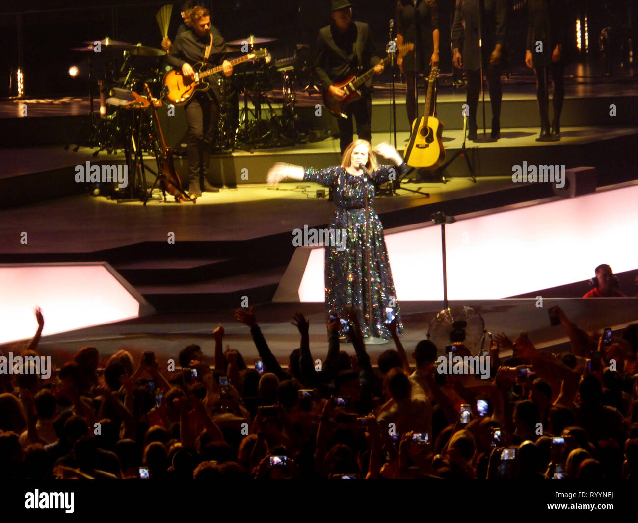 LOS ANGELES, CA - AUGUST 5: Singer Adele performs in concert on August ...