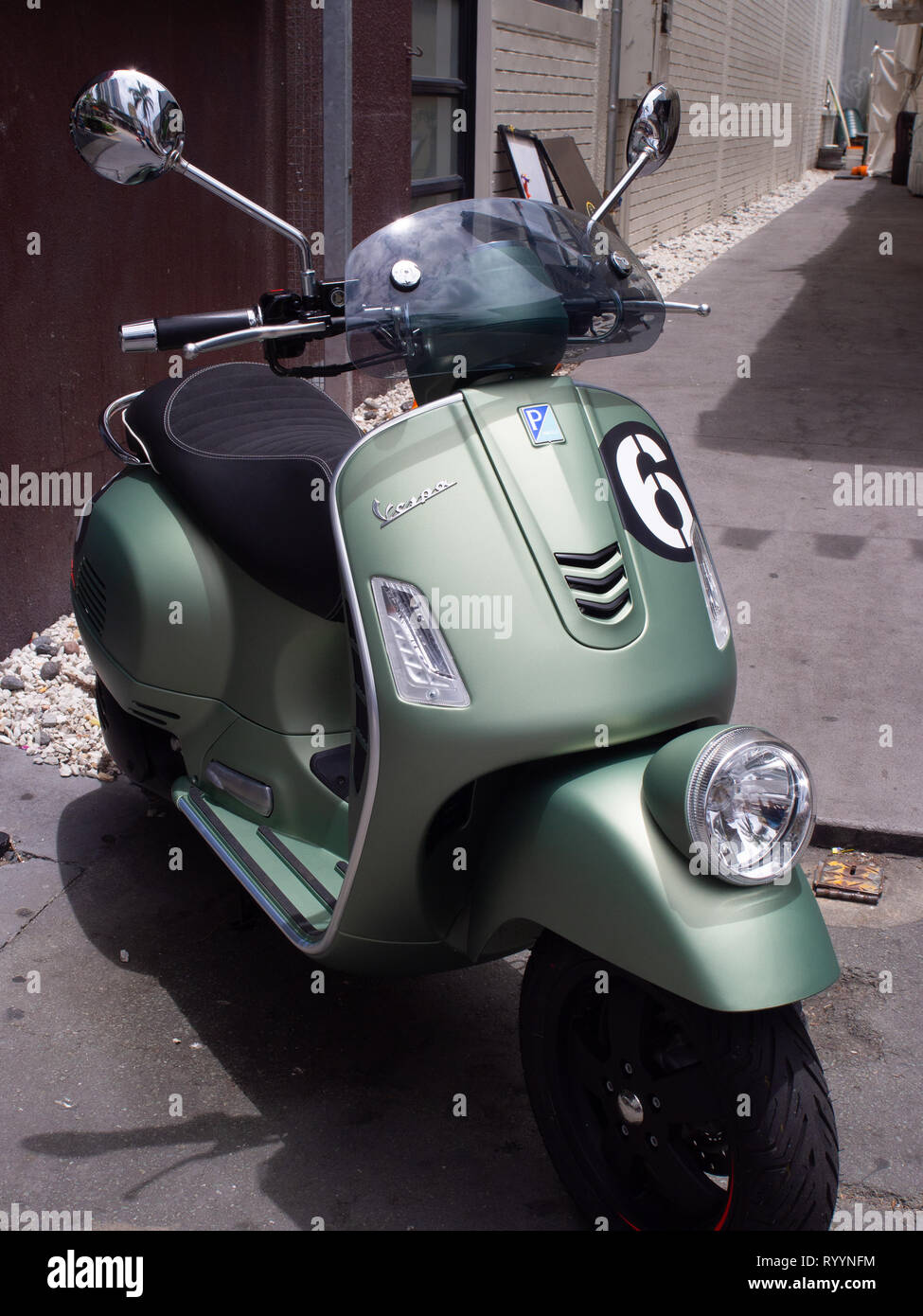 Green Scooter Motorbike Stock Photo - Alamy