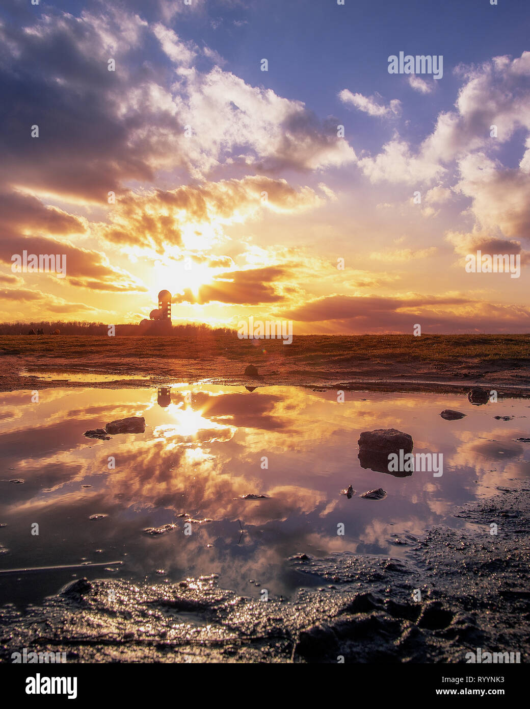 Beautiful Sunset in Berlin on the Dragonmount, nice place to visit ...