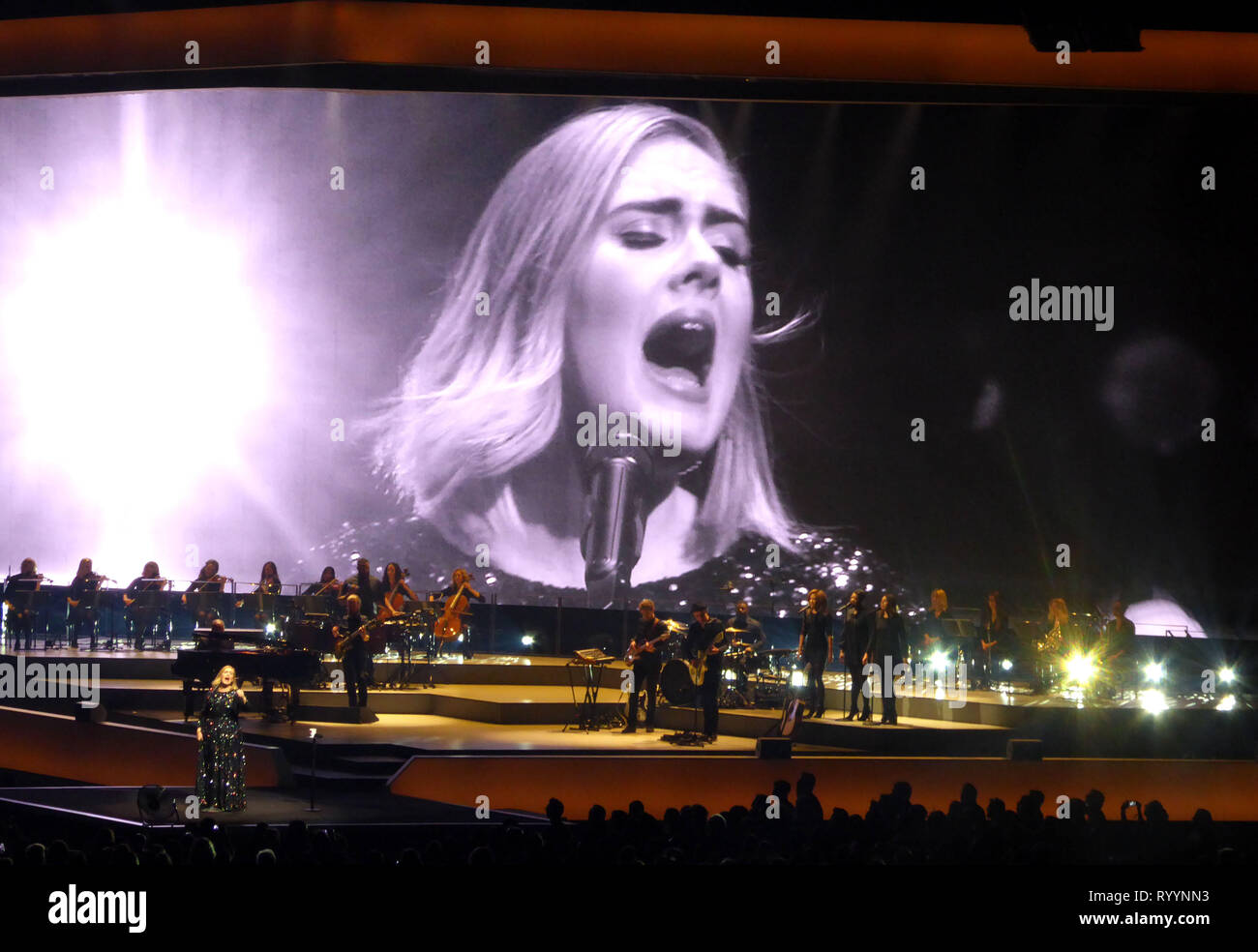 LOS ANGELES, CA - AUGUST 6: Singer Adele performs in concert on August ...