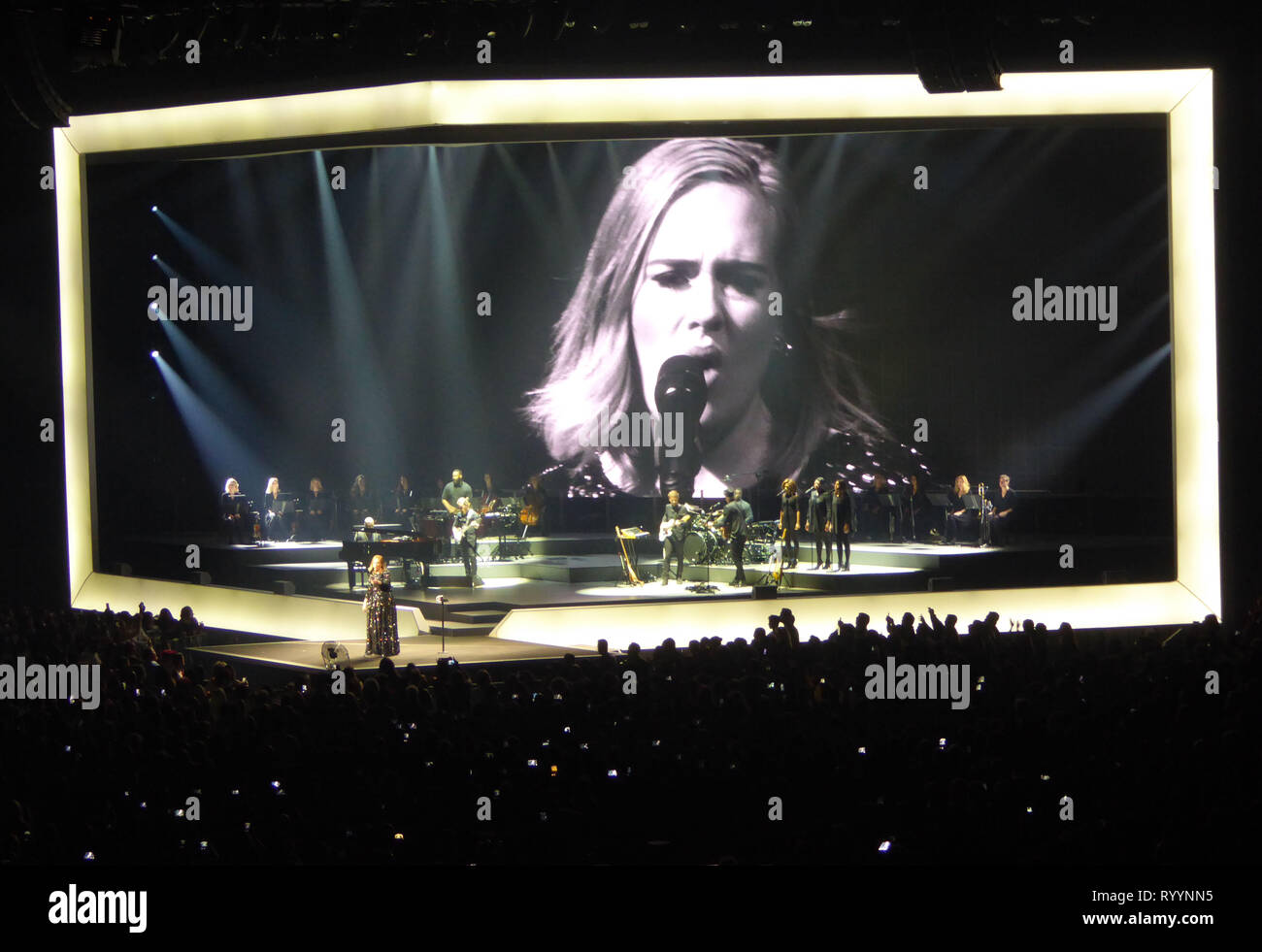 LOS ANGELES, CA - AUGUST 6: Singer Adele performs in concert on August ...