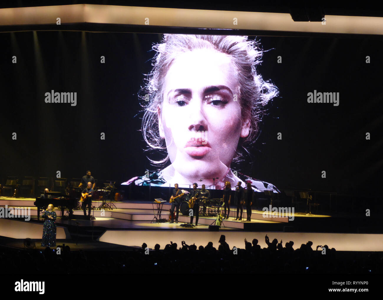 LOS ANGELES, CA - AUGUST 6: Singer Adele performs in concert on August ...