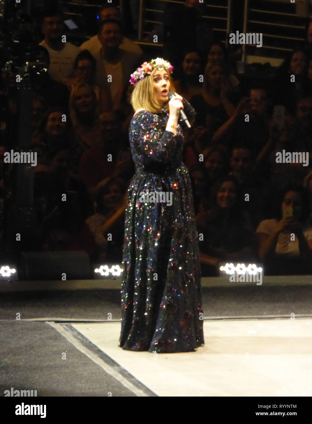 LOS ANGELES, CA - AUGUST 9: Singer Adele performs in concert on August ...