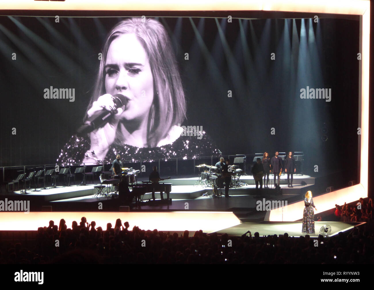 LOS ANGELES, CA - AUGUST 9: Singer Adele performs in concert on August ...